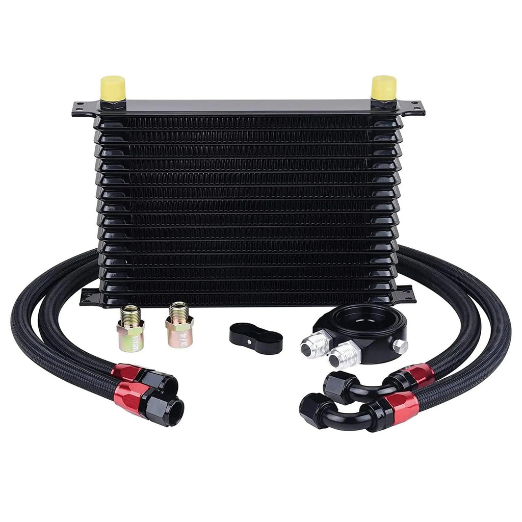 EVIL ENERGY 10 / 15 Row Oil Cooler Kit, 10AN Transmission Engine Cooler ...
