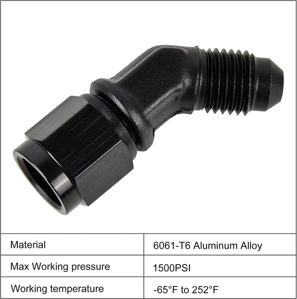 EVIL ENERGY 4AN Female to Male 45 Degree Swivel Fitting Adapter ...