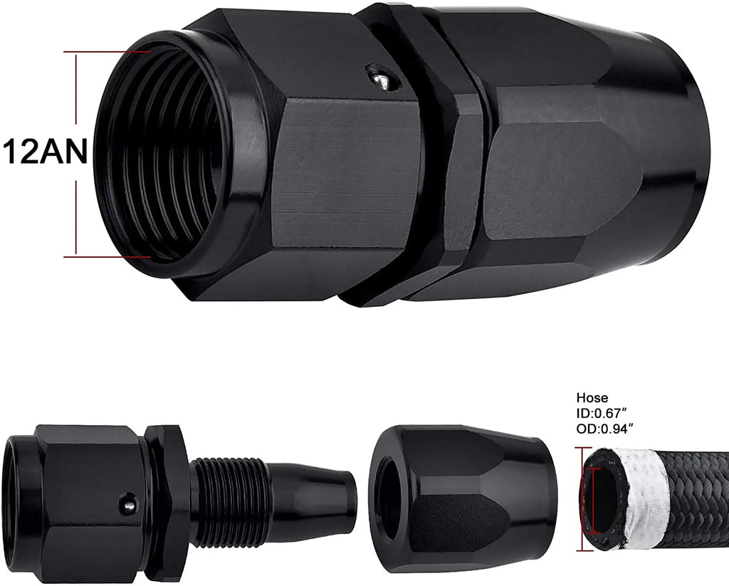 EVIL ENERGY 4/6/8/10/12AN Hose End Fitting Straight Swivel Aluminum ...