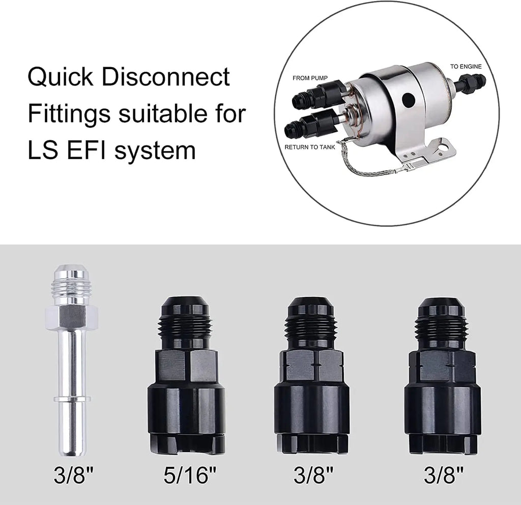 EVIL ENERGY 6AN 3/8" PTFE LS Swap EFI Fuel Line Fitting Kit E85
