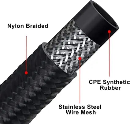 EVIL ENERGY 6/8/10AN PTFE Fuel Line Kit E85 Nylon Braided Fuel Hose ...